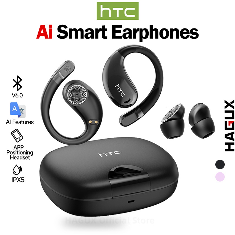 Jual HTC NE22 Headset terjemahan pintar AI Wireless Bluetooth Headset V6.0 OWS TWS In Ear ...