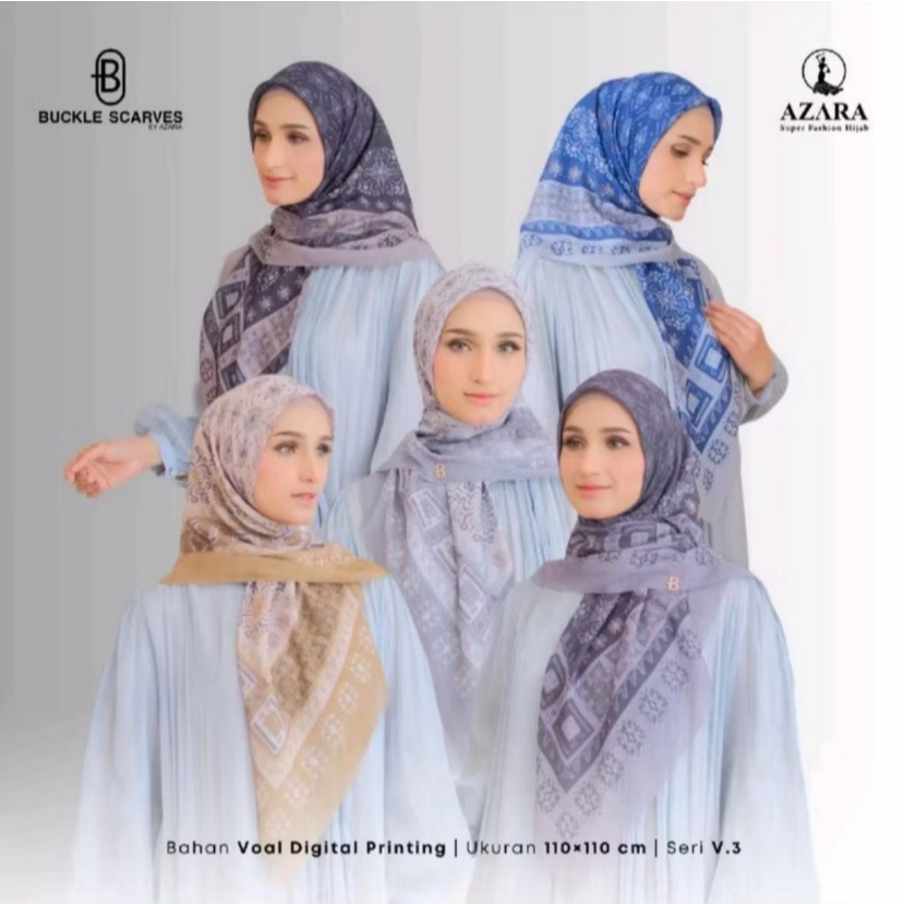 Jual HLID - Buckle Scarves Box Hijab Segi Empat Motif/ Jilbab Motif ...