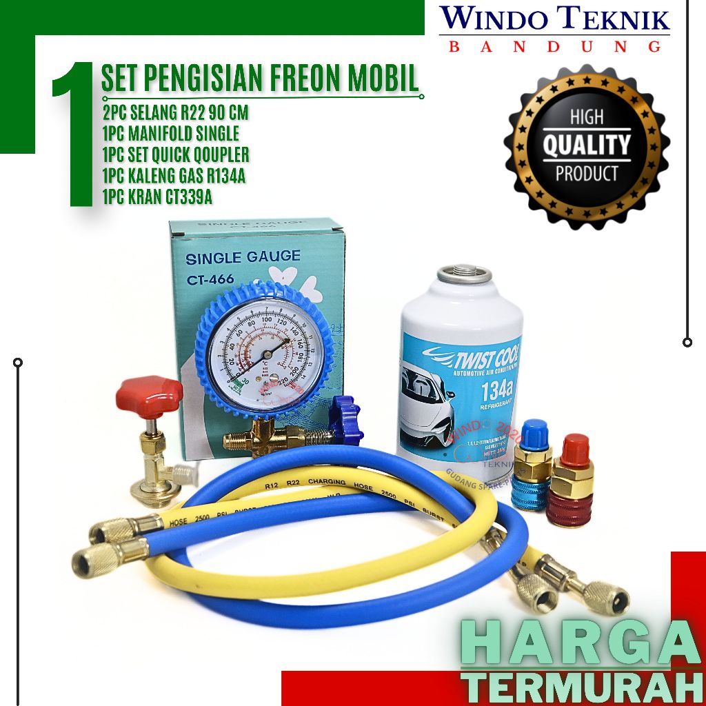 Jual PAKET LENGKAP FREON MOBIL SET | PERLENGKAPAN ISI ULANG FREON ...