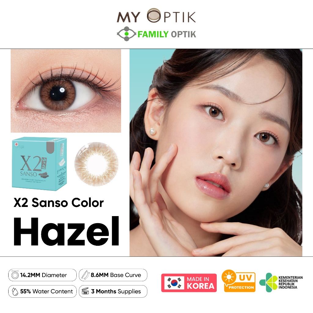 Jual X2 Sanso Color Hazel Monthly Softlens Warna | Shopee Indonesia