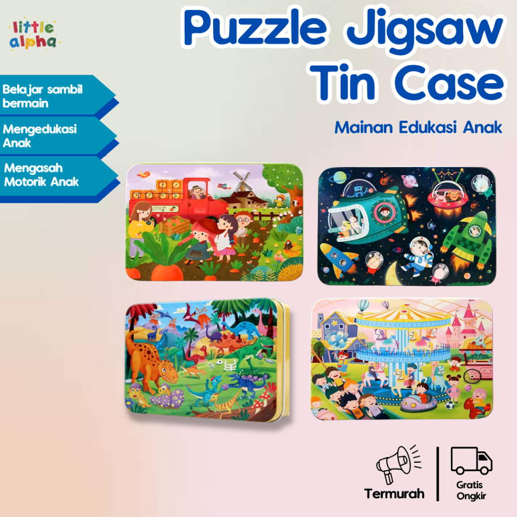 Jual Little Alpha | Puzzle Jigsaw Tincase 100 pcs | Mainan Edukasi Anak ...