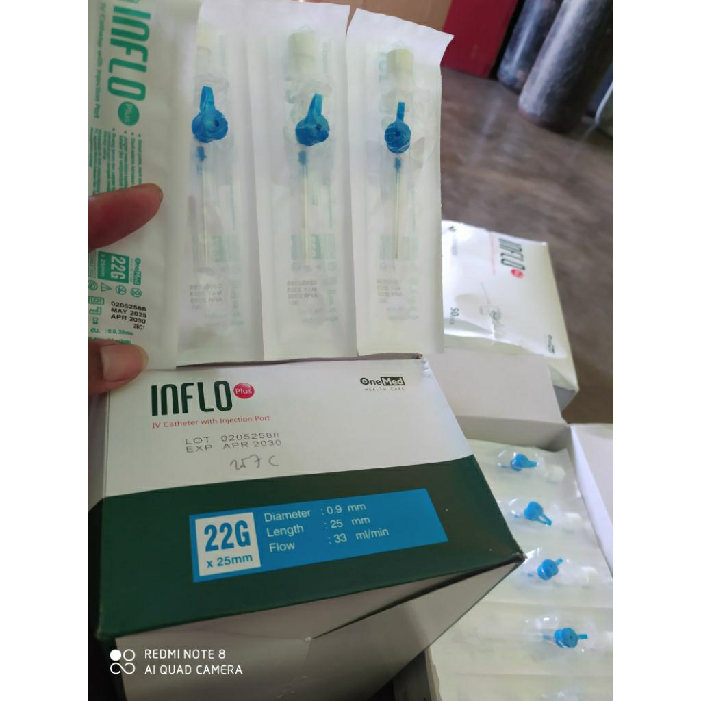 Jual ECER INFLO I.V CHATETER ONEMED NO 18G,20G,22G,24G,26G | Shopee ...