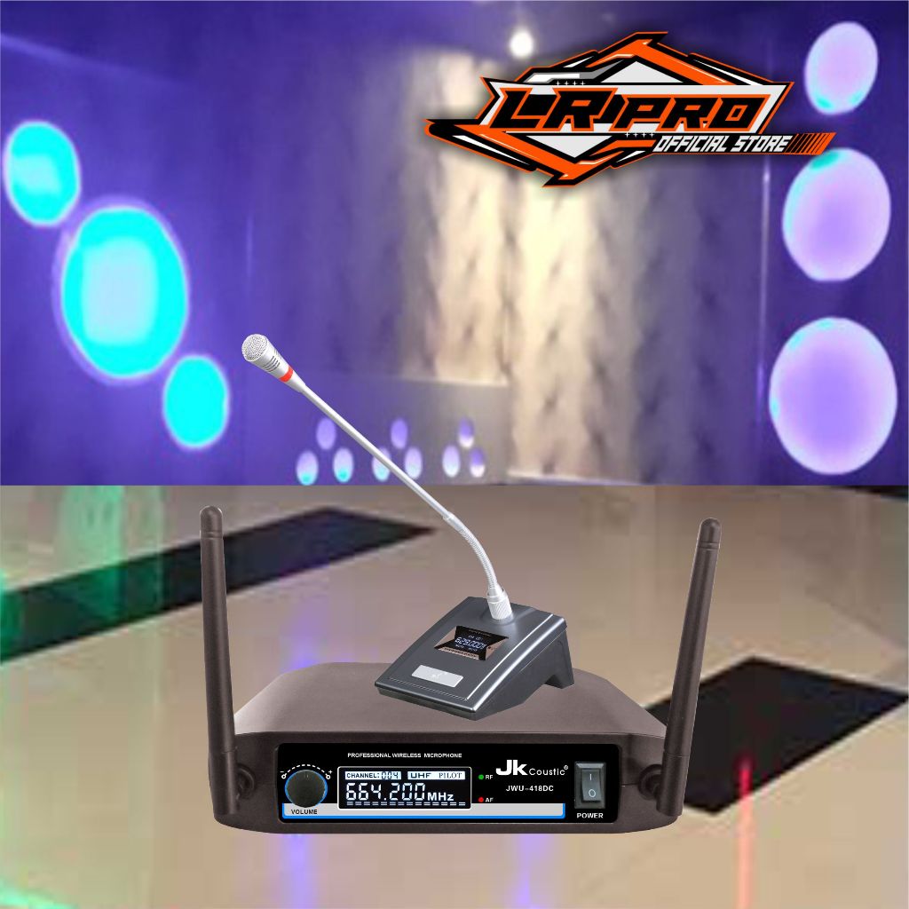 Jual Microphone Wirelles Mic mimbar Mic meja Jk Coustic JWU 418 DC ...