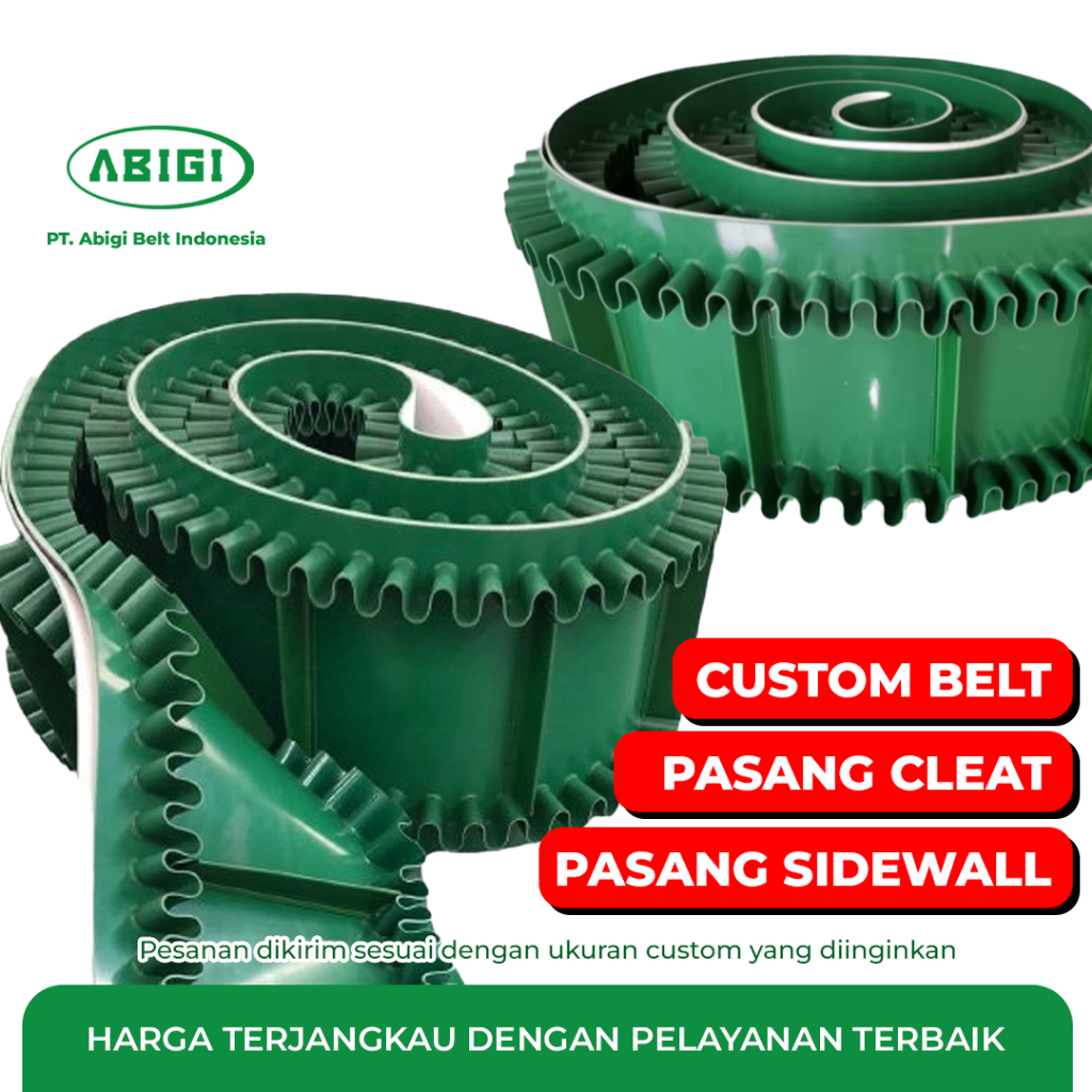 Jual Abigi Conveyor Belt Pasang atau Custom Cleat dan Sidewall Ready ...