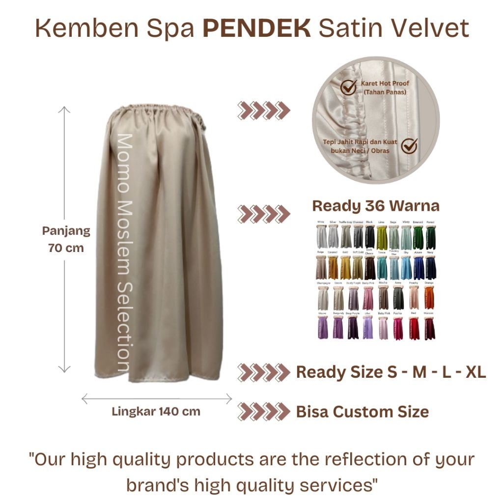 Jual Kemben Spa PENDEK SATIN VELVET Facial Lulur Ratus Salon Kain ...