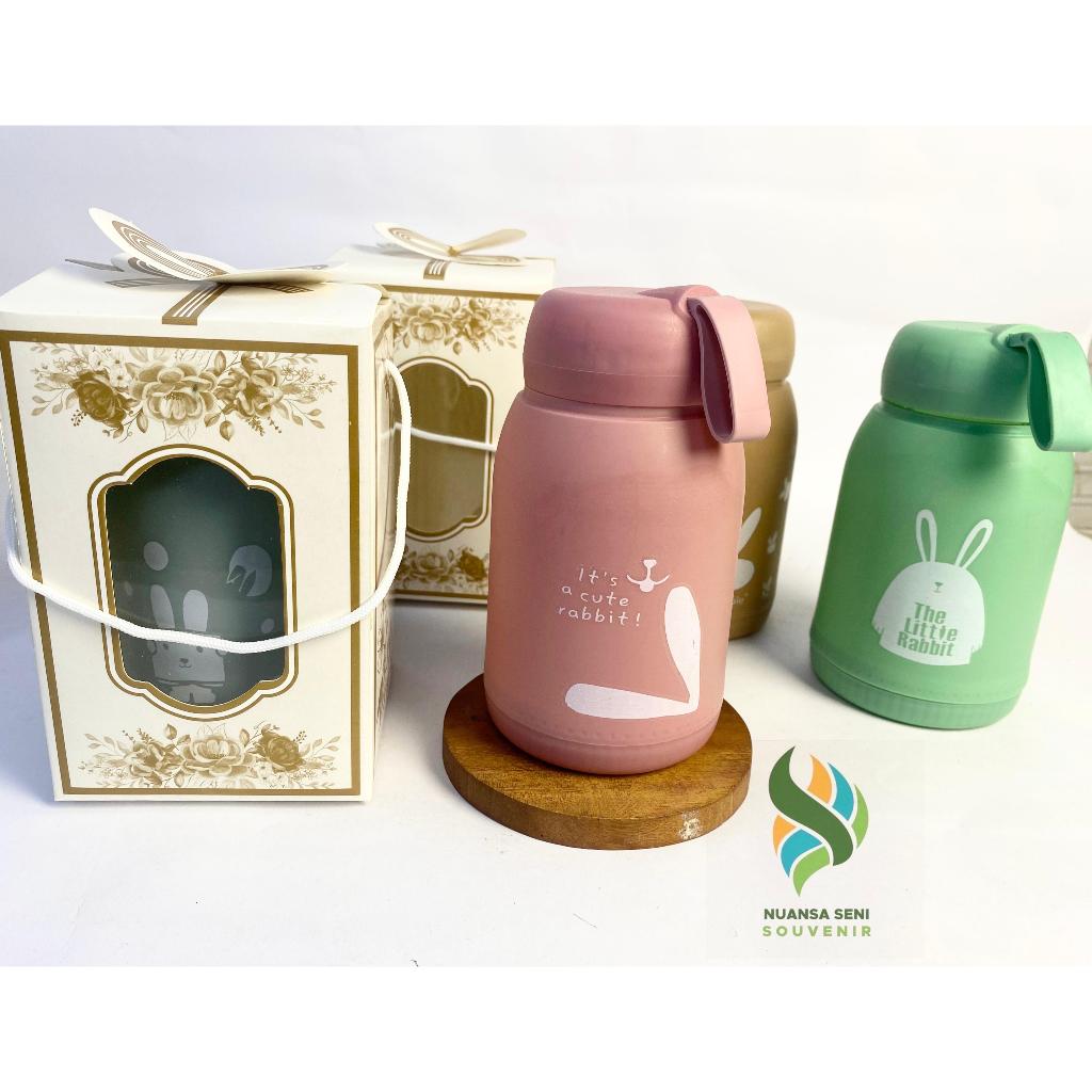 Jual Souvenir Botol Tiny 320ml Tumbler Rabbit Termos Kaca Mini Motif ...