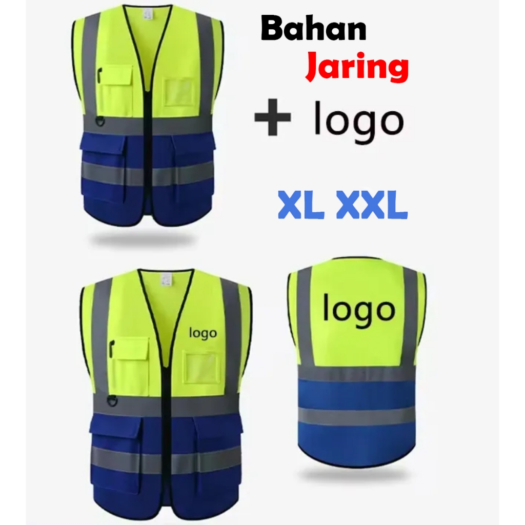 Jual Sablon Rompi Safety Hijau Biru / Reflektif Visibilitas Tinggi ...
