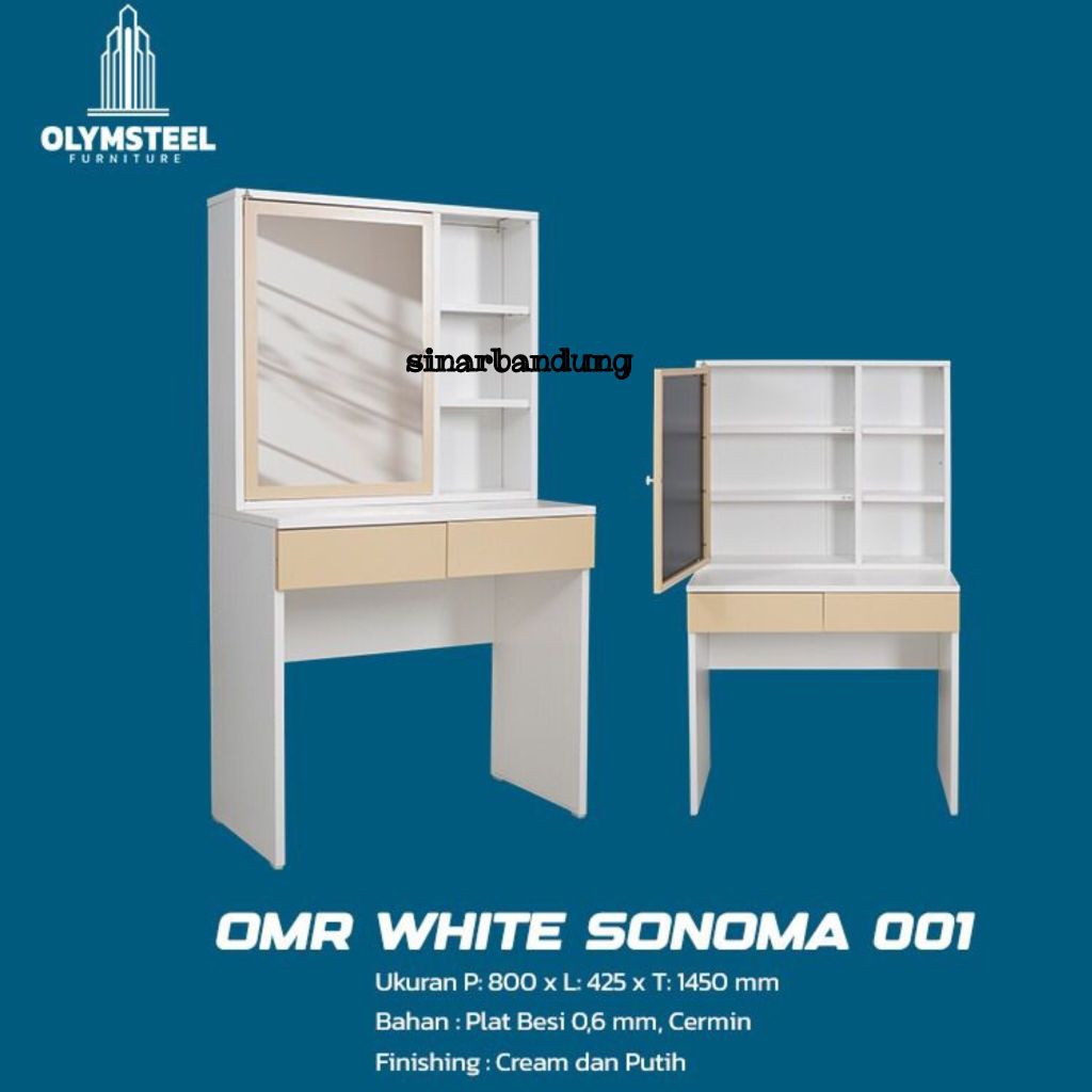 Jual MEJA RIAS BESI OLYMSTEEL / MEJA RIAS MINIMALIS PUTIH BESI | Shopee ...