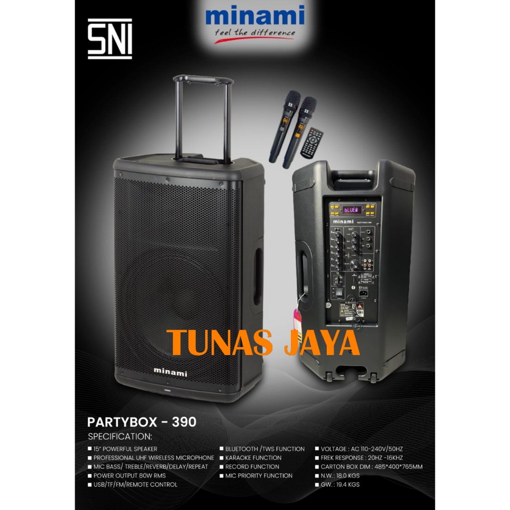 Jual SPEAKER PORTABLE MINAMI PARTYBOX 390 / PARTYBOX -390 / PARTYBOX390 ...