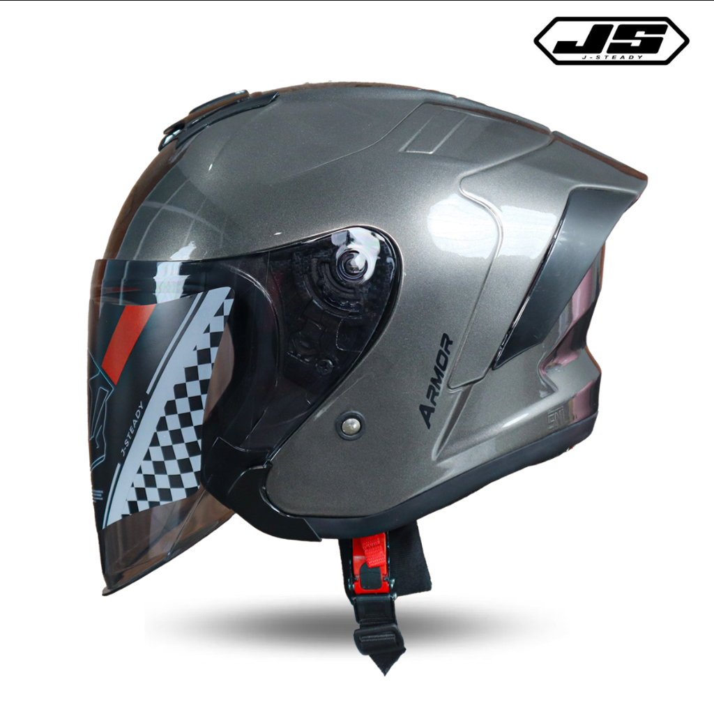 Jual Helm JS ARMOR Solid Premium Half Face Original SNI/Helm Pria/Helm ...