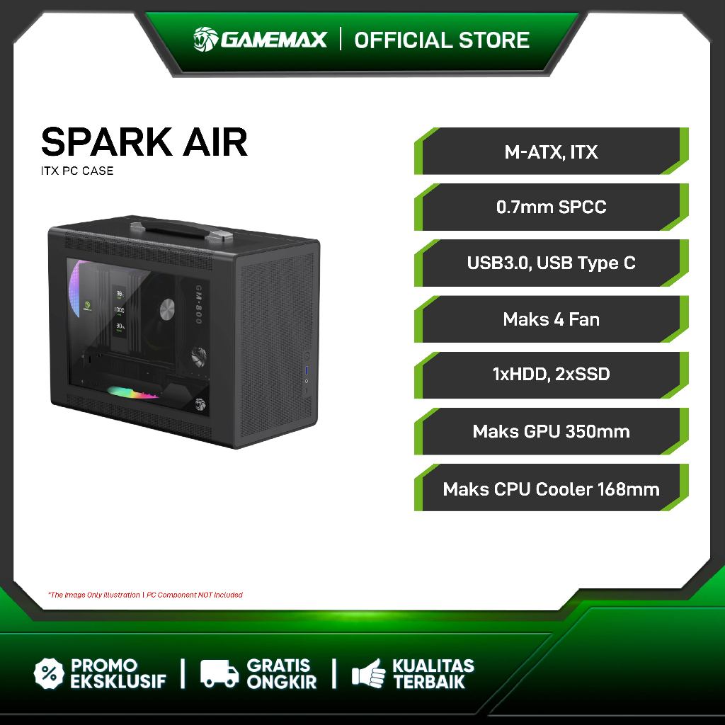 Jual Gamemax Spark Air Compact and Portable PC Case | Shopee Indonesia