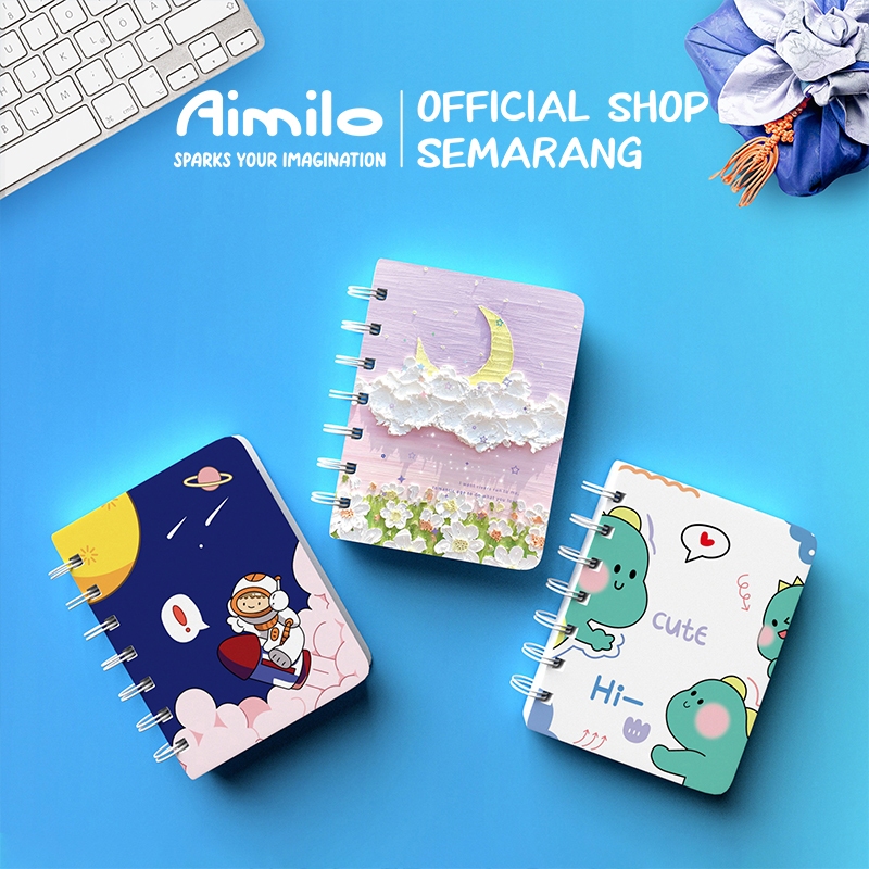 Jual Aimilo Notebook Mini A7 Lucu Buku Tulis Scrapbook Mini Buku Notes ...