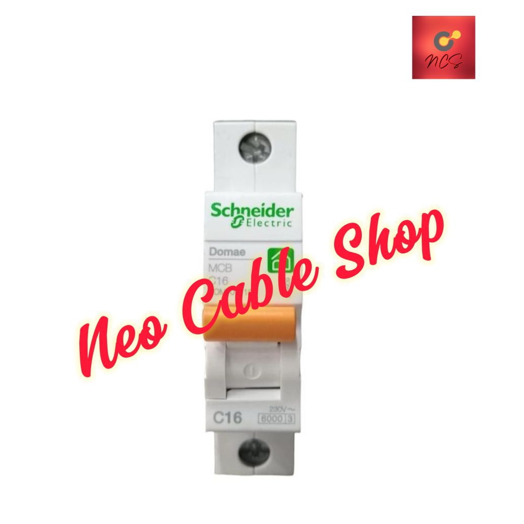Jual MCB Schneider New Domae 16A 1P 6Ka (16 Ampere 1 Phase) | Shopee Indonesia