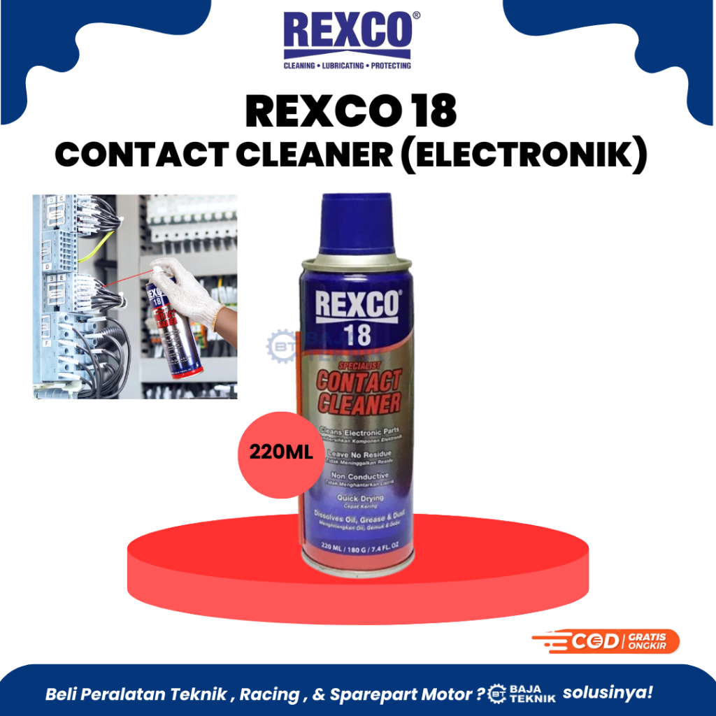 Jual REXCO 18 CONTACT CLEANER PEMBERSIH KOMPONEN ELEKTRONIK 220ML ...