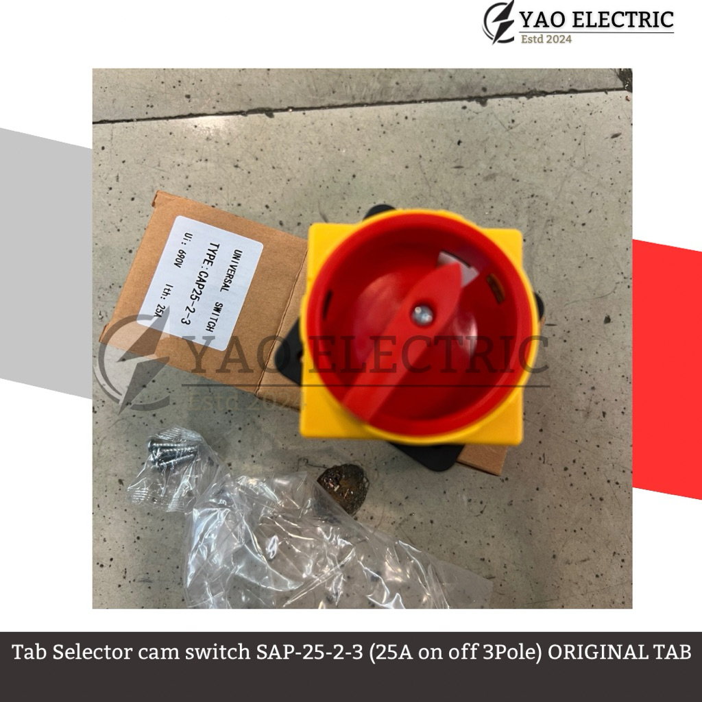 Jual Tab Selector cam switch SAP-25-2-3 (25A on off 3Pole) ORIGINAL TAB | Shopee Indonesia