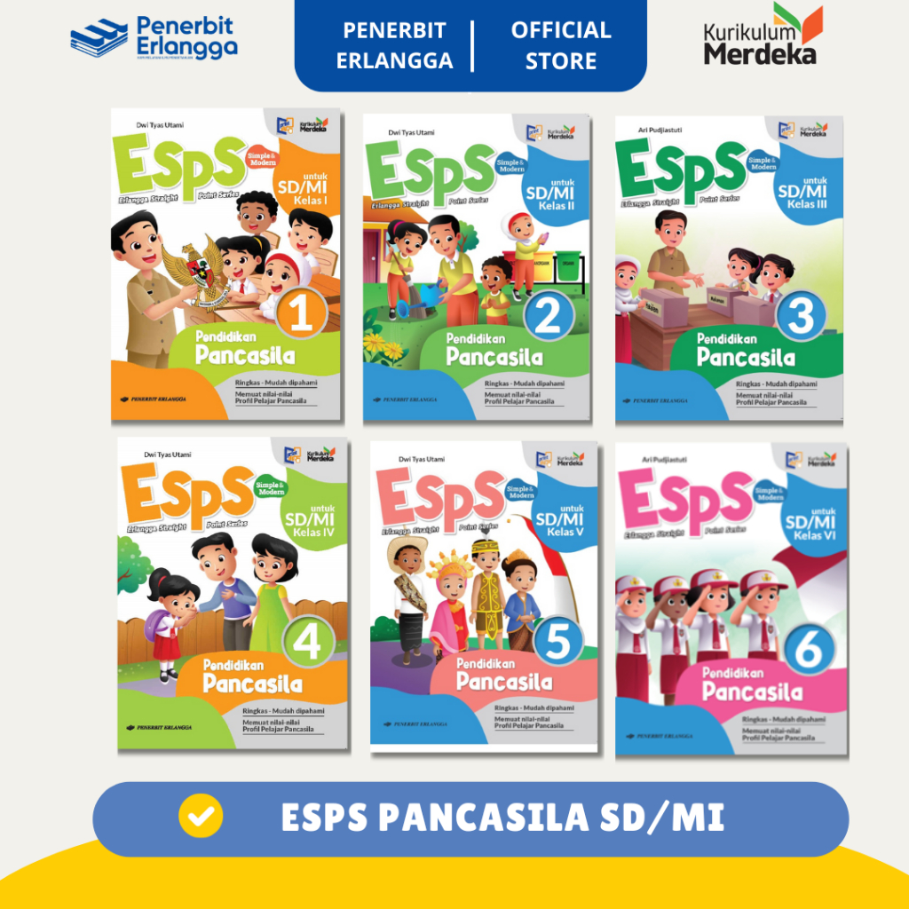 Jual [Erlangga Official] Esps Pendidikan Pancasila Sd/Mi Kelas 1 2 3 4 5 6 Kurikulum Merdeka ...