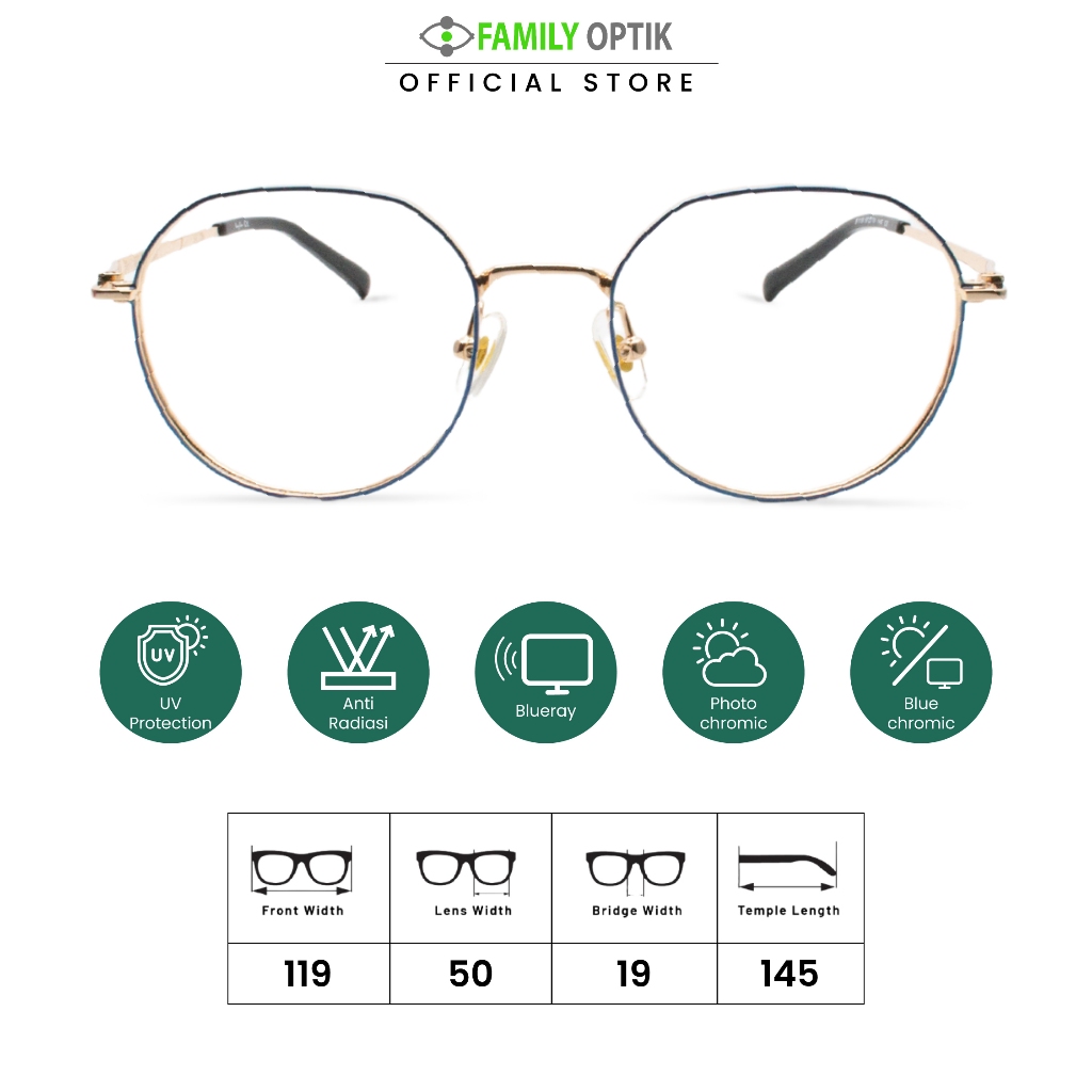 Jual Family Optik - Kacamata Blush On Lucy Law Blueray Photocromic Anti ...