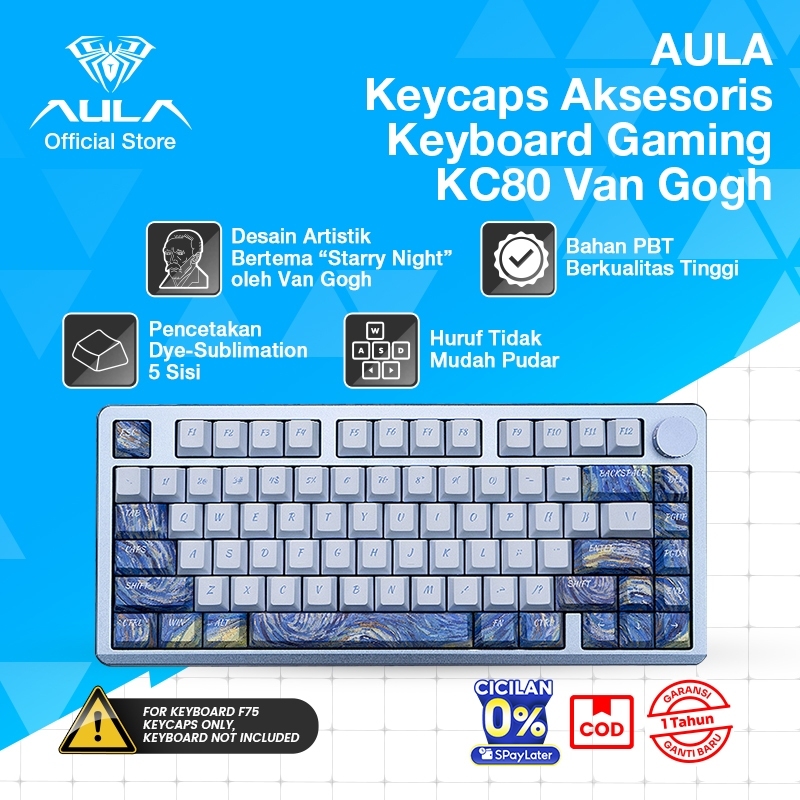 Jual [ KEYCAPS ONLY ] AULA Keycaps Motif Tipe KC80 Aksesoris Gaming ...