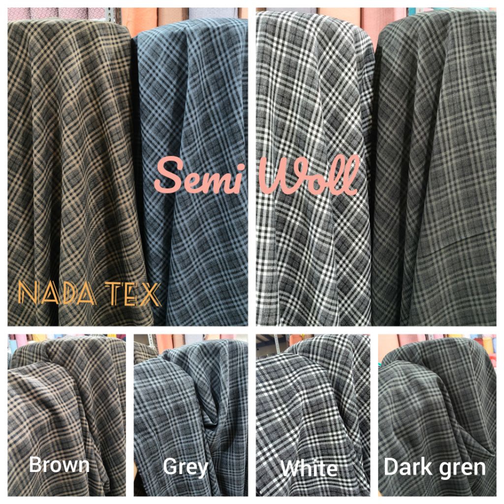 Jual Kain Semi Woll Kotak (harga 0,5mtr/50cm) | Shopee Indonesia