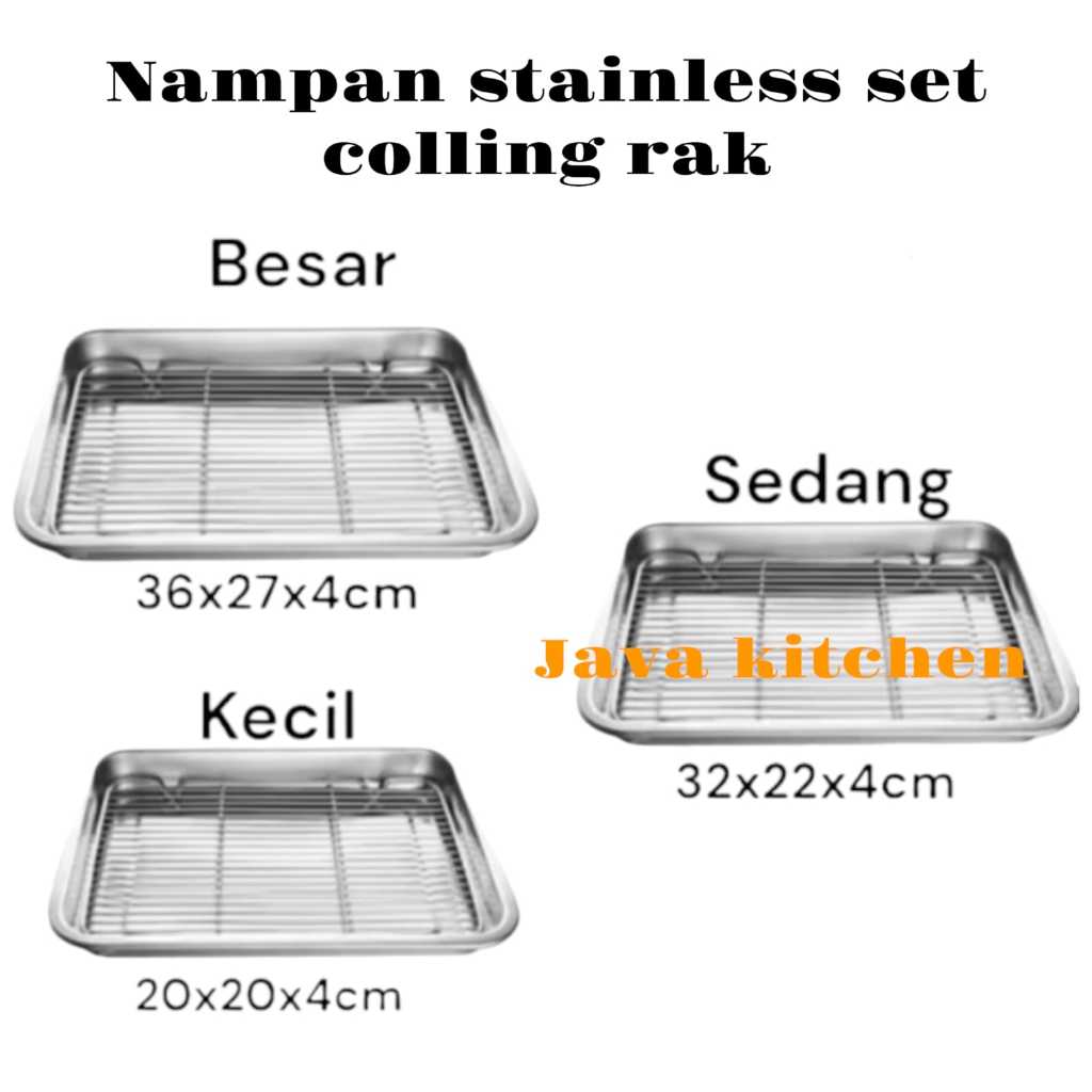 Jual Colling rak peniris minyak set nampan stainless Ukuran besar ...