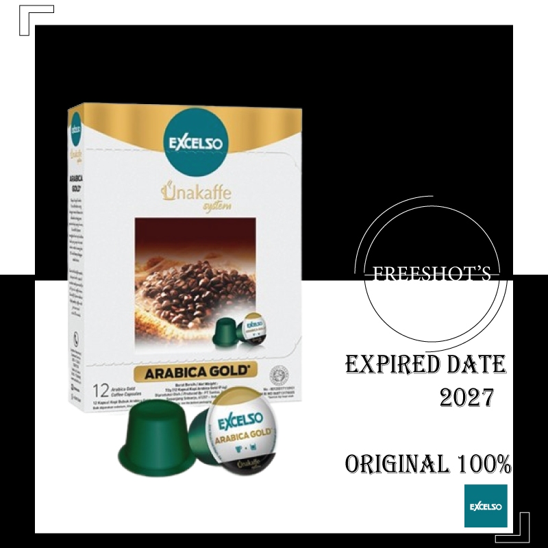Jual Excelso Unakaffe Kopi Kapsul Arabica Gold (1 Box 12 Capsule ...