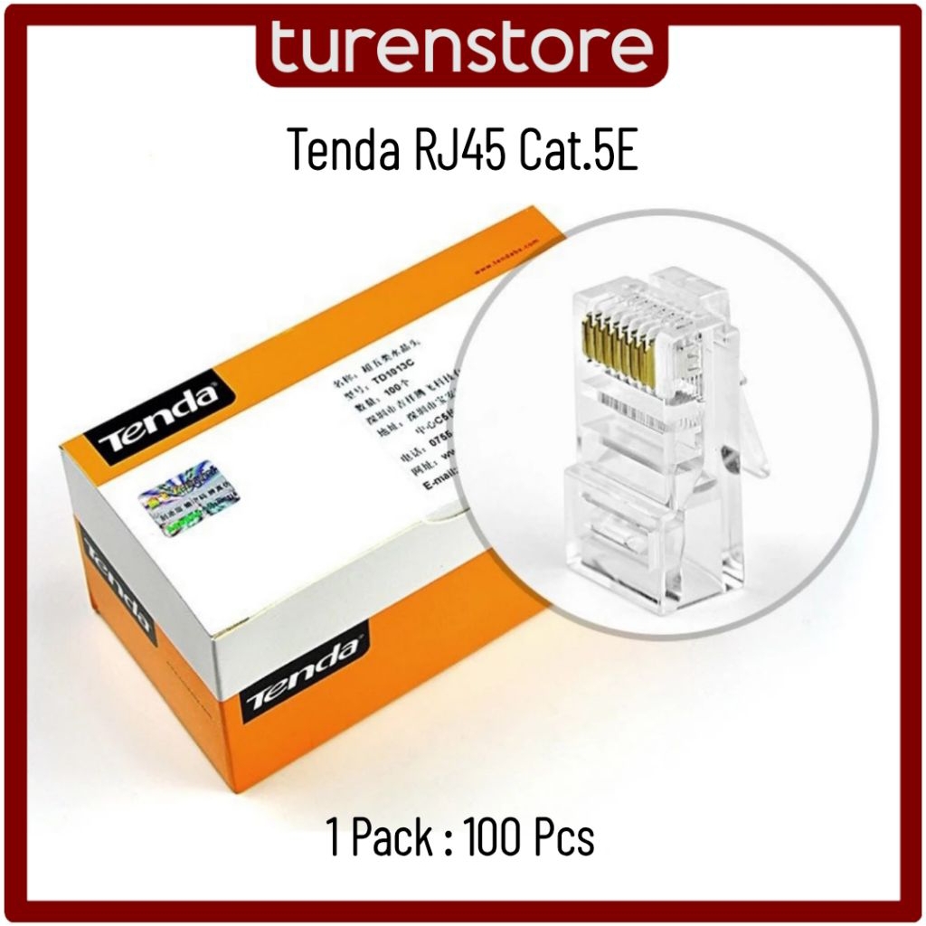 Jual Tenda RJ45 Connector Cat5e Konektor RJ45 1pack 100pcs | Shopee ...