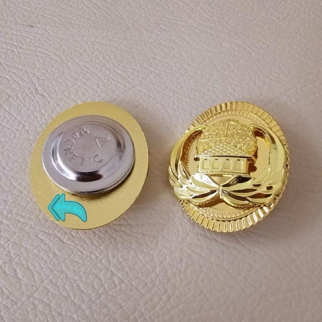 Jual Pin Korpri Tumpuk Bulat Gerigi Logam Kuningan Tebal PREMIUM Peniti ...