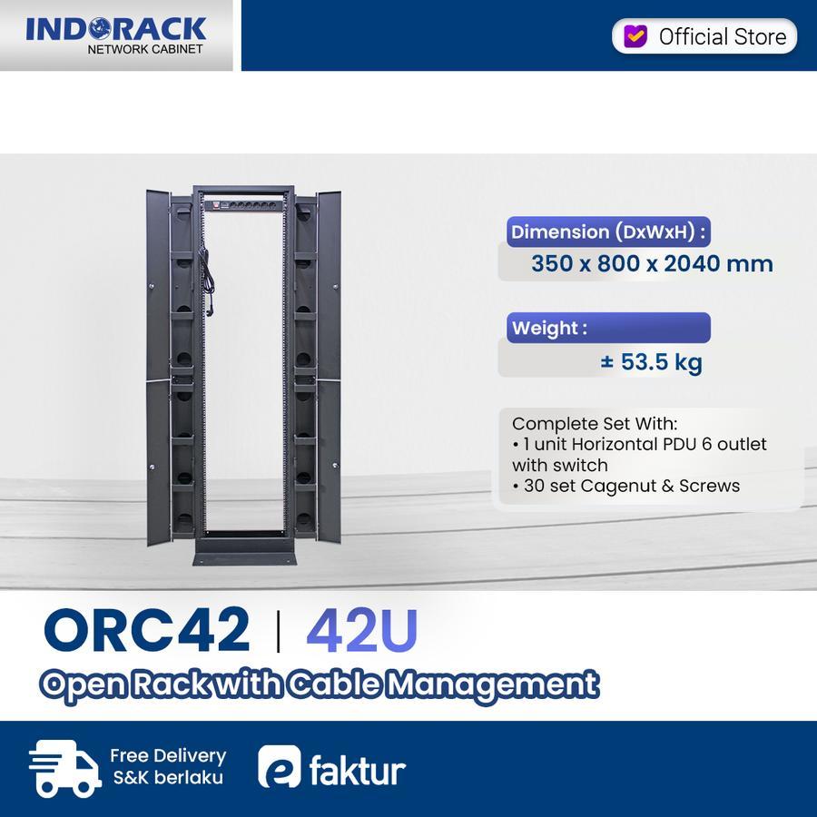 Jual Indorack ORC42 Open Rack Cyber 42U Rak Server Modem Switch Rack ...