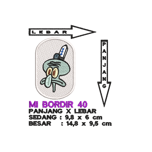 Jual Patch / Emblem Bordir Squidward Tentacles SpongeBob | Shopee Indonesia