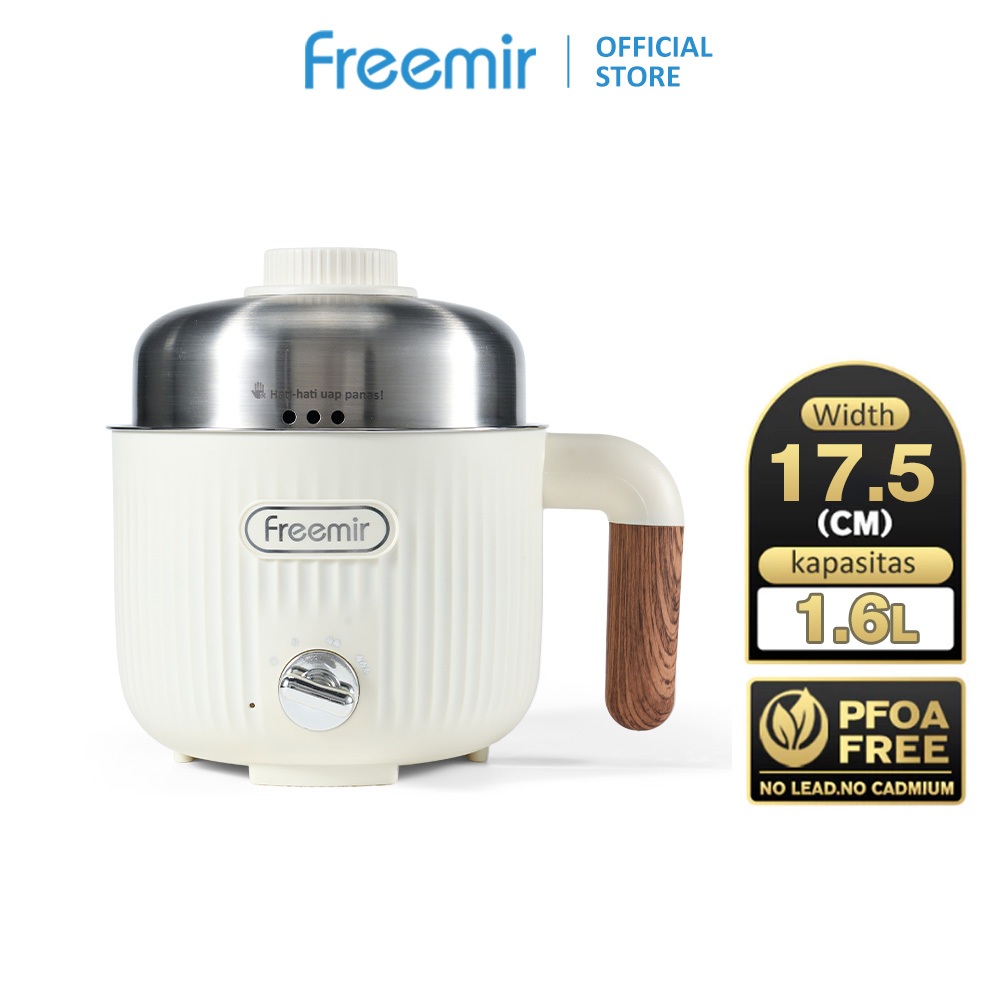 Jual freemir panci listrik Premium Putih 1.6L SUS 304 Low Watt 300W ...