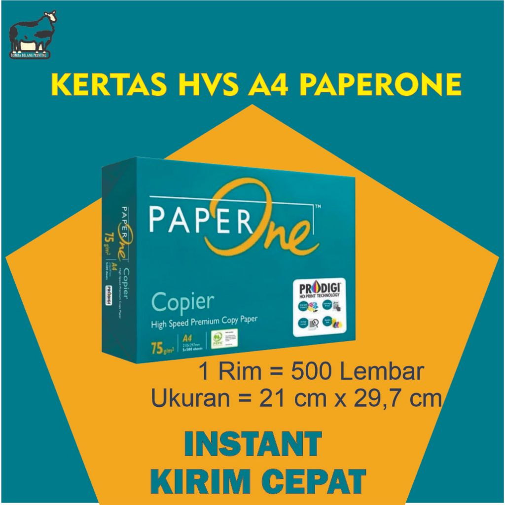 Jual Kertas Paperone A4 75 gram 1 rim INSTANT (Copier High Speed ...