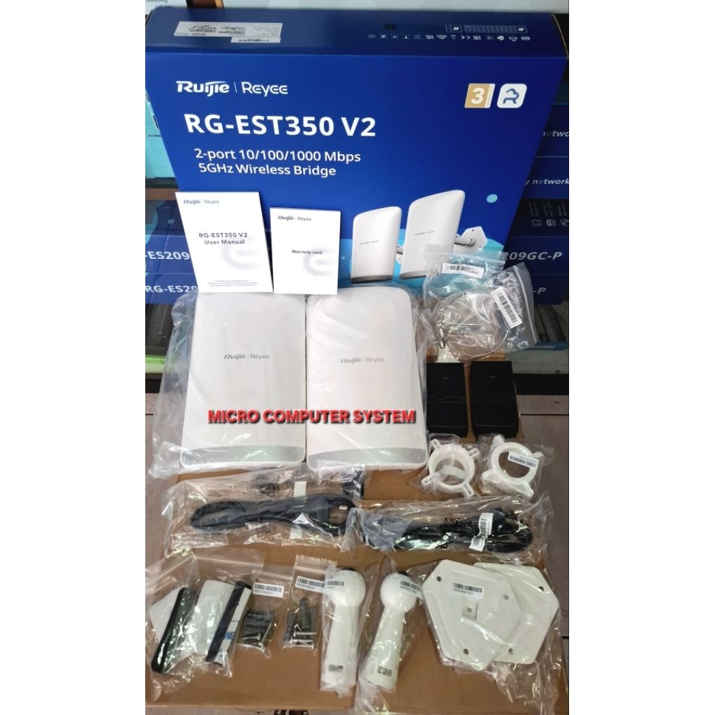 Jual RG-EST350 V2 RUIJIE REYEE 5GHZ DUAL-STREAM 5KM WIRELESS BRIDGE ...