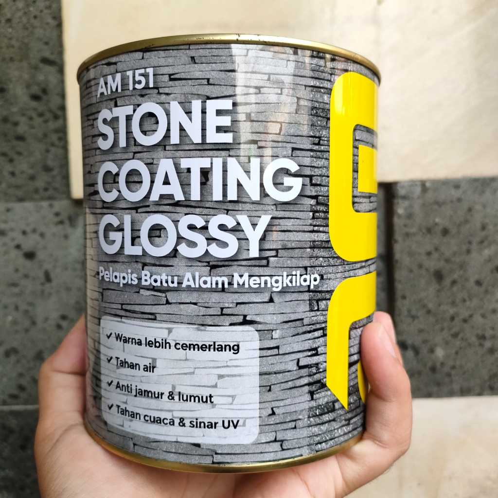 Jual Cat Batu Alam - Stone Coating AM 151 Clear Glossy Uk.1 Liter ...