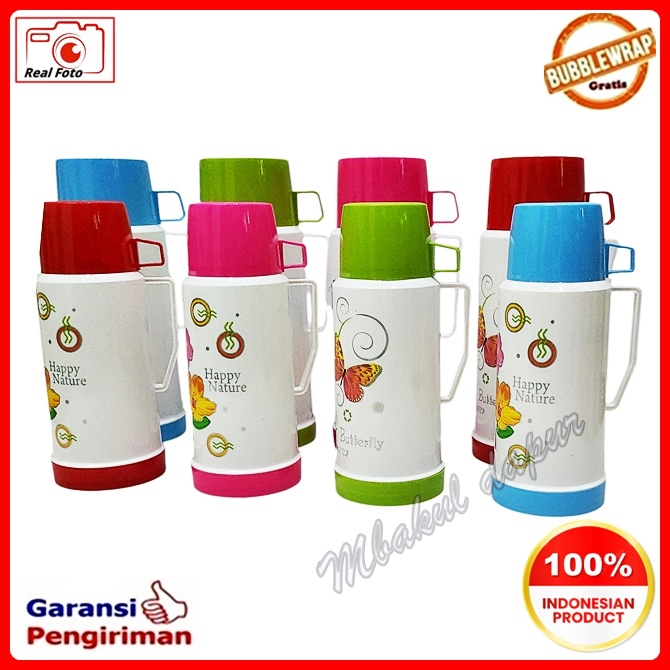 Jual Termos Air Panas Botol Kaca Vacuum Flask Tahan Panas Plastik ...