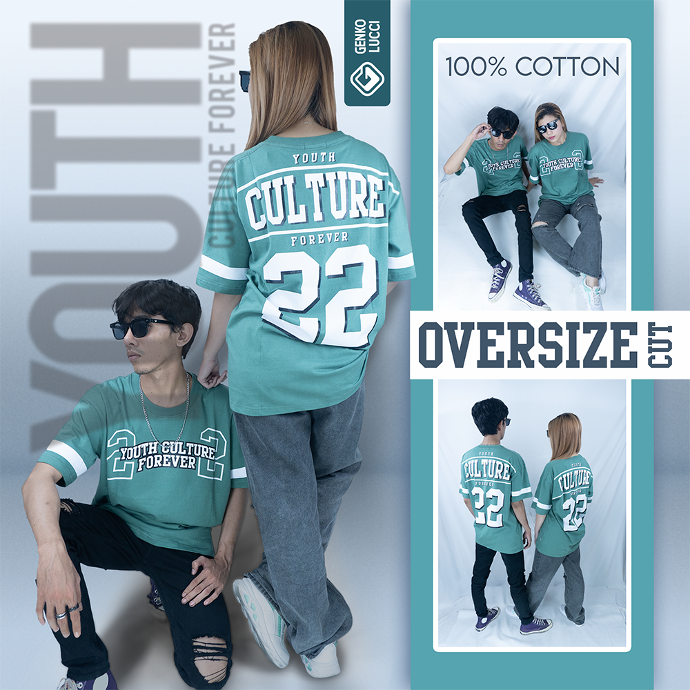 Jual [GENKO LUCCI] Kaos Unisex Lengan Pendek YOUTH CULTURE FOREVER | Kaos Oblong Pria & Wanita ...