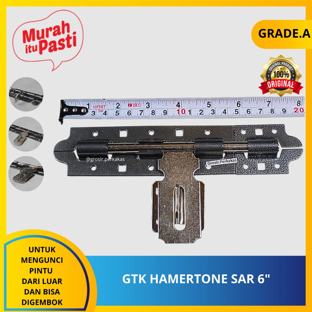 Jual GTK HAMERTONE SAR 6"- grendel gudang, overpall, gembok sangat ...