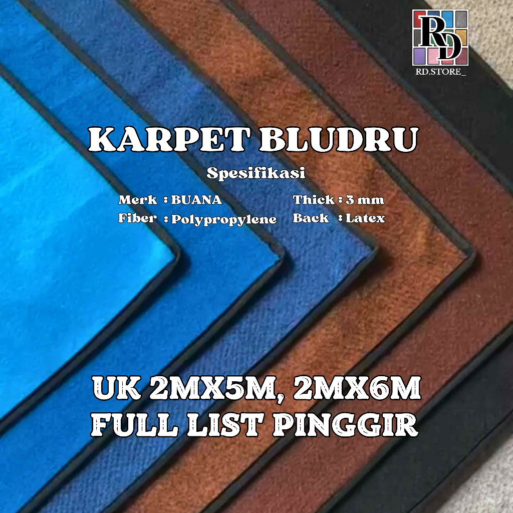 Jual KARPET BLUDRU || UK 2MX5M, 2MX6M || BANYAK WARNA || FULL LIST PINGGIR || NEW || ALAS DUDUK ...