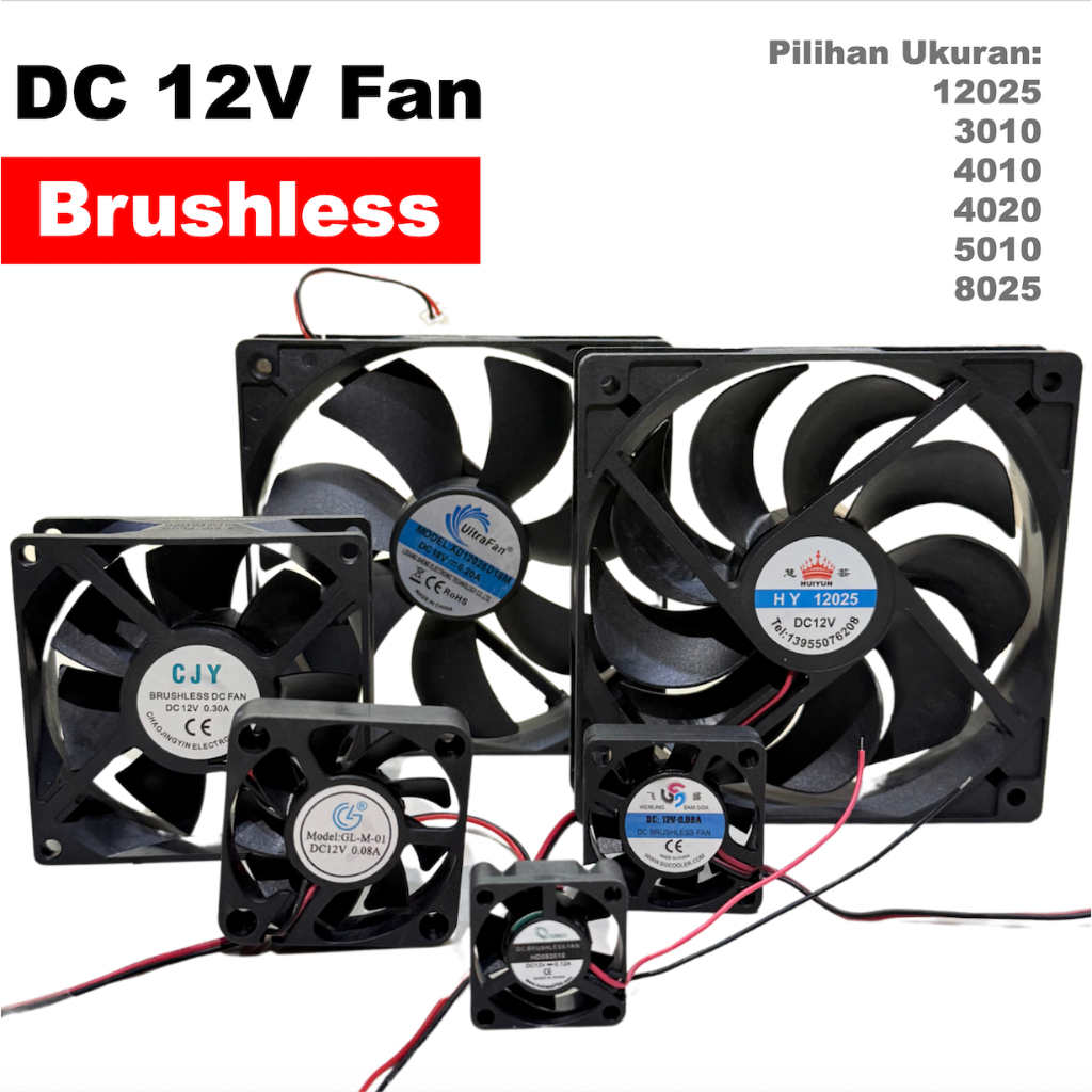 Jual Cooling Fan Brushless Kipas Panel Mini Pendingin Heat DC 12v 12 V Volt - 3010 5010 4020 ...