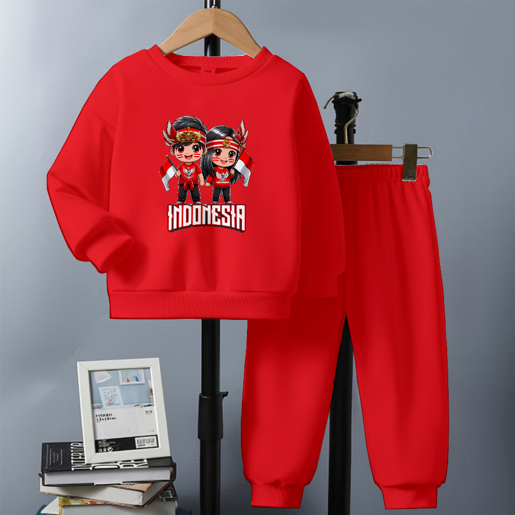 Jual GG Setelan Anak Cowo Cewe Jogger Motif HUT RI 17 Agustus Gambar Ikatan Indonesia | Shopee ...