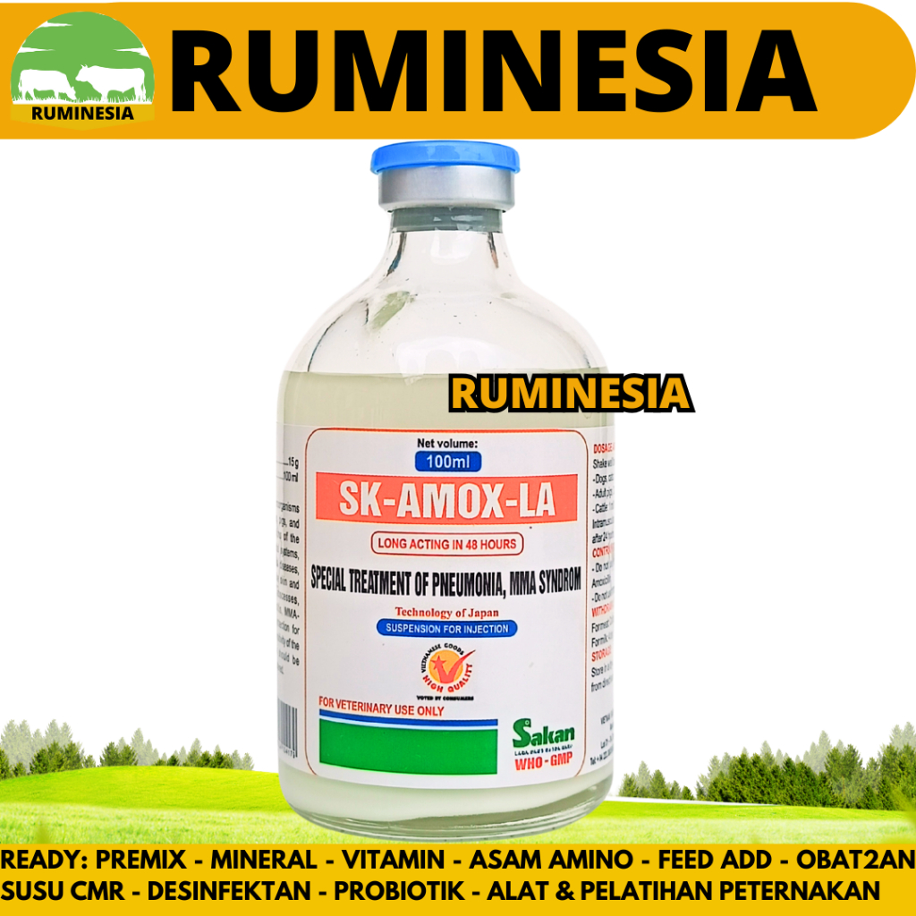 Jual SK-AMOX-LA 100ML - Obat Hewan Antibiotik Spektrum Luas Long Acting ...