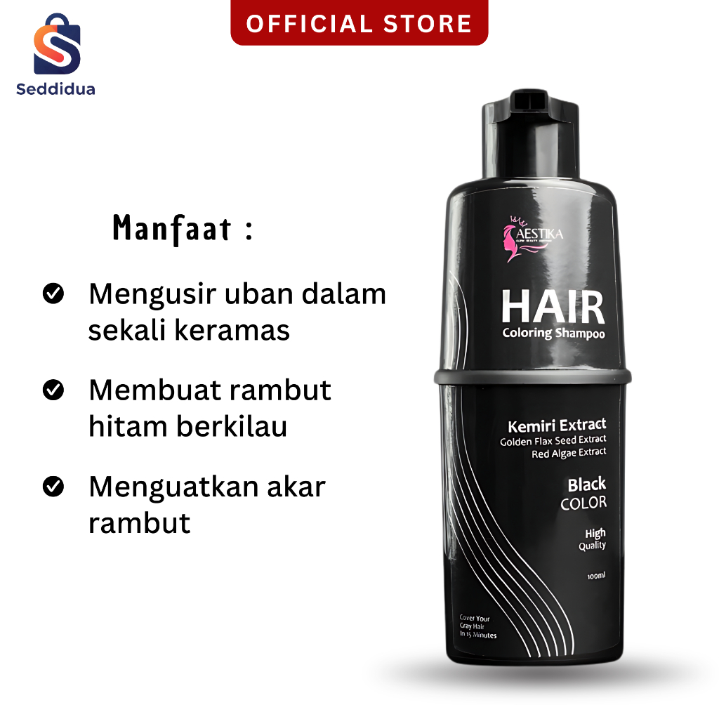 Jual AESTIKA Hair Coloring Shampoo Paket Shampo Penghitam Rambut Uban ...