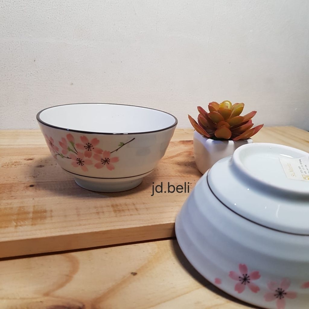Jual Mangkuk St Moritz motif bunga sakura pink green/Bowl/Mangkuk motif ...