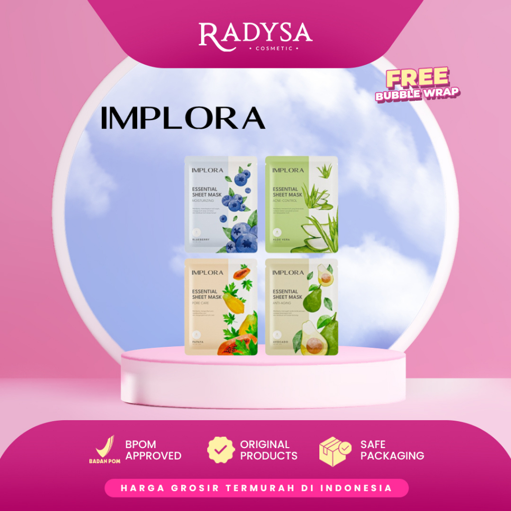 Jual 𝐑𝐀𝐃𝐘𝐒𝐀 - Implora Essential Sheet Mask Masker Wajah | Shopee Indonesia