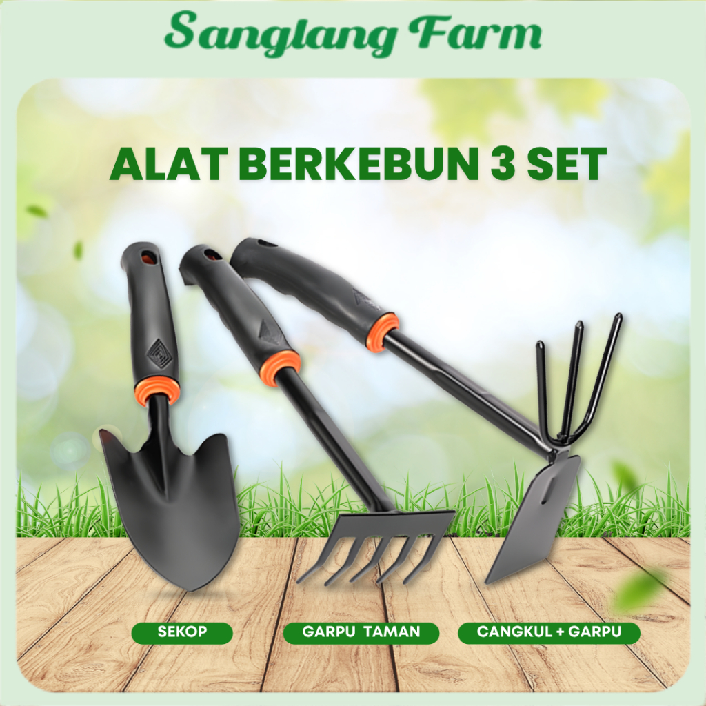Jual Set 3 Alat Berkebun Sekop Cangkul Garpu Kecil Garuk Rumput Tanah ...