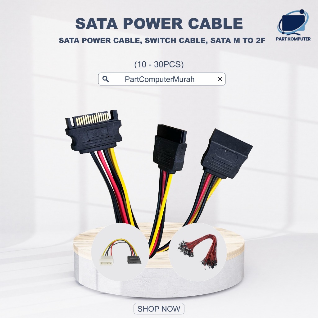 Jual Kabel SATA Power & Data HDD SSD Komputer PC Sambungan Harddisk/SSD ...