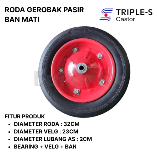 Jual TRIPLE - S RODA GEROBAK PASIR DORONG BAN MATI SORONG MODEL ARTCO ...
