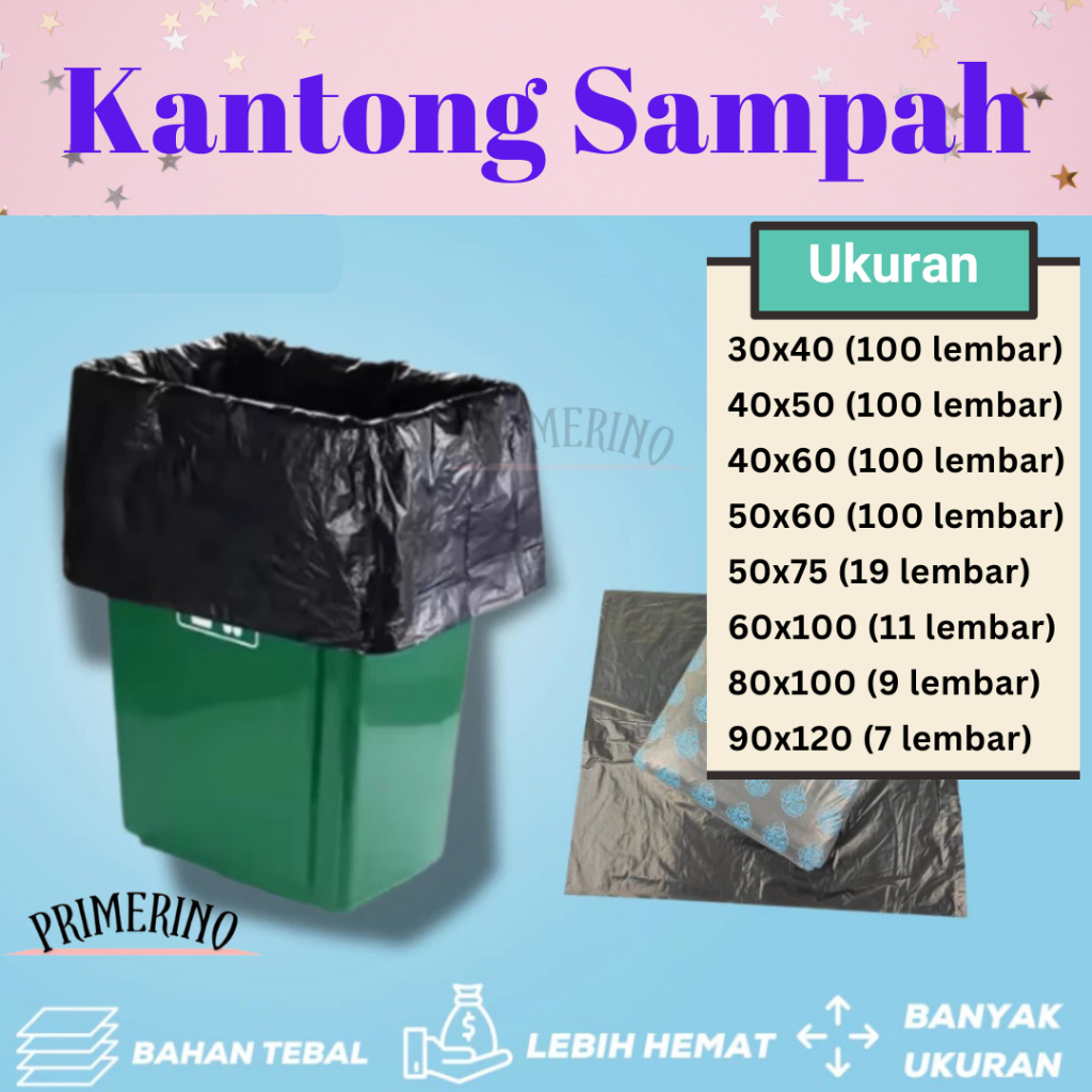Jual Kantong Sampah Berbagai Ukuran / Plastik Sampah / Trash Bag HD Hitam Murah | Shopee Indonesia