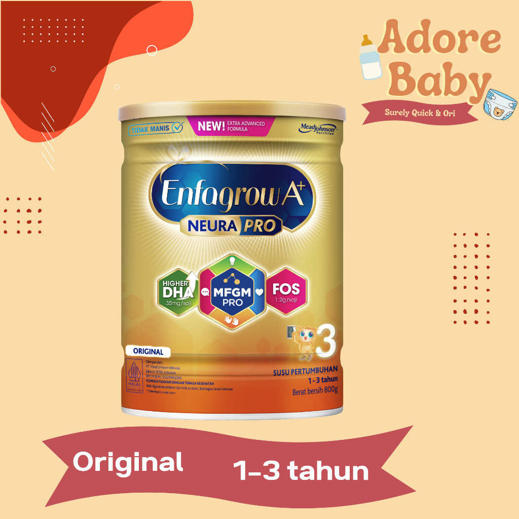 Jual ENFAGROW A+3 ORIGINAL VANILA 800 GRAM/ KALENG SUSU FORMULA ANAK 1 ...