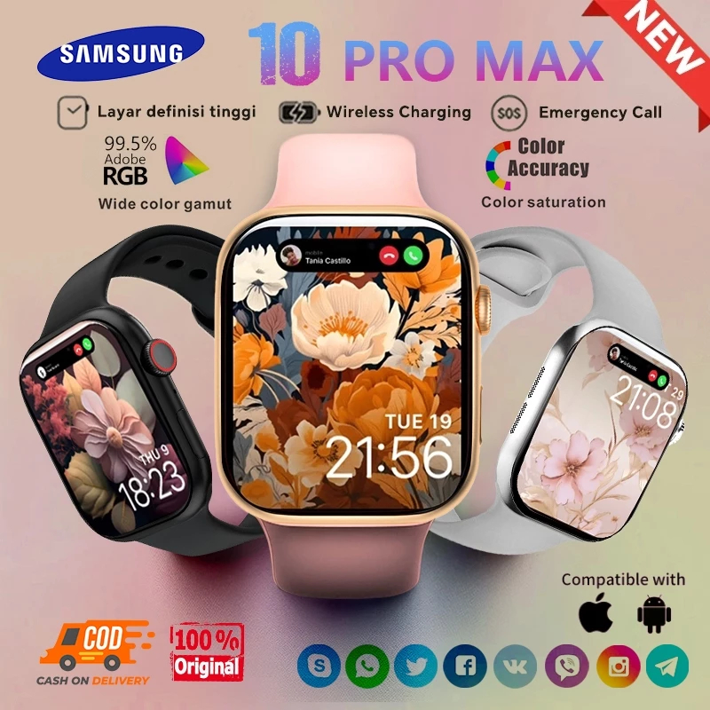 Jual [SAMSUNG] New SmartWatch 10 pro max Wanita pria tahan air Jam ...