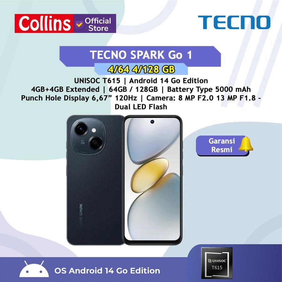 Jual TECNO SPARK GO1 – 4GB+4GB + 128GB, 120Hz Display, 4.5G Fast ...